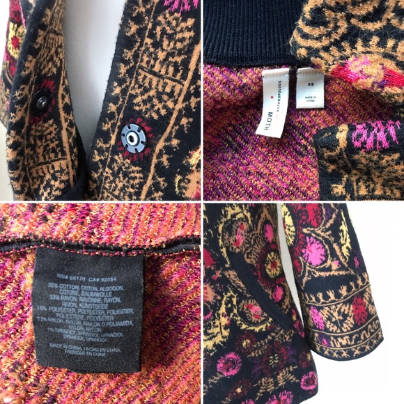 Moth | Jackets & Coats | Moth Payton Jacquard Blazer Boho Print Knit ...